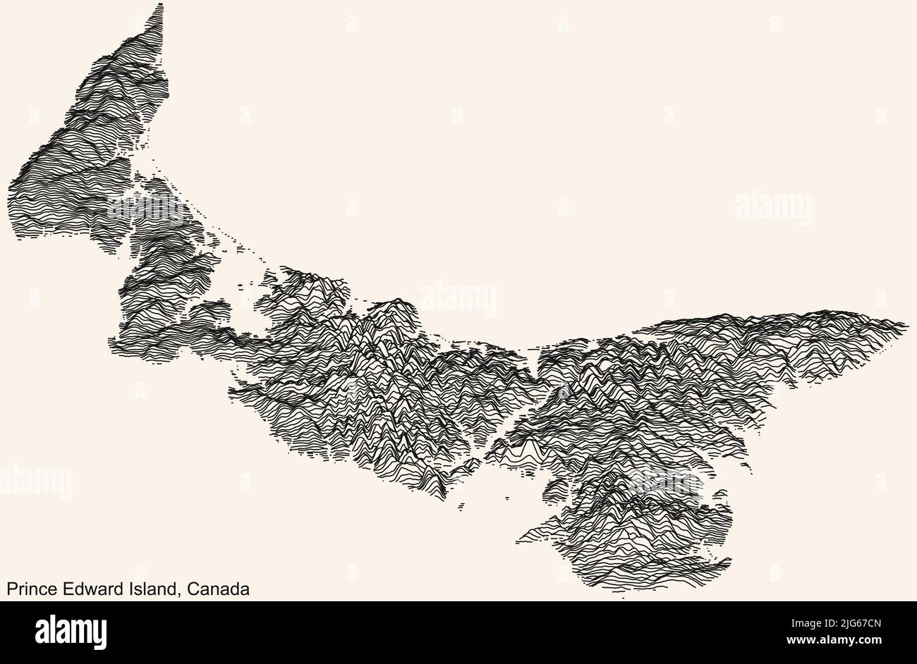 Topographic relief map of the Canadian province of PRINCE EDWARD ISLAND ...