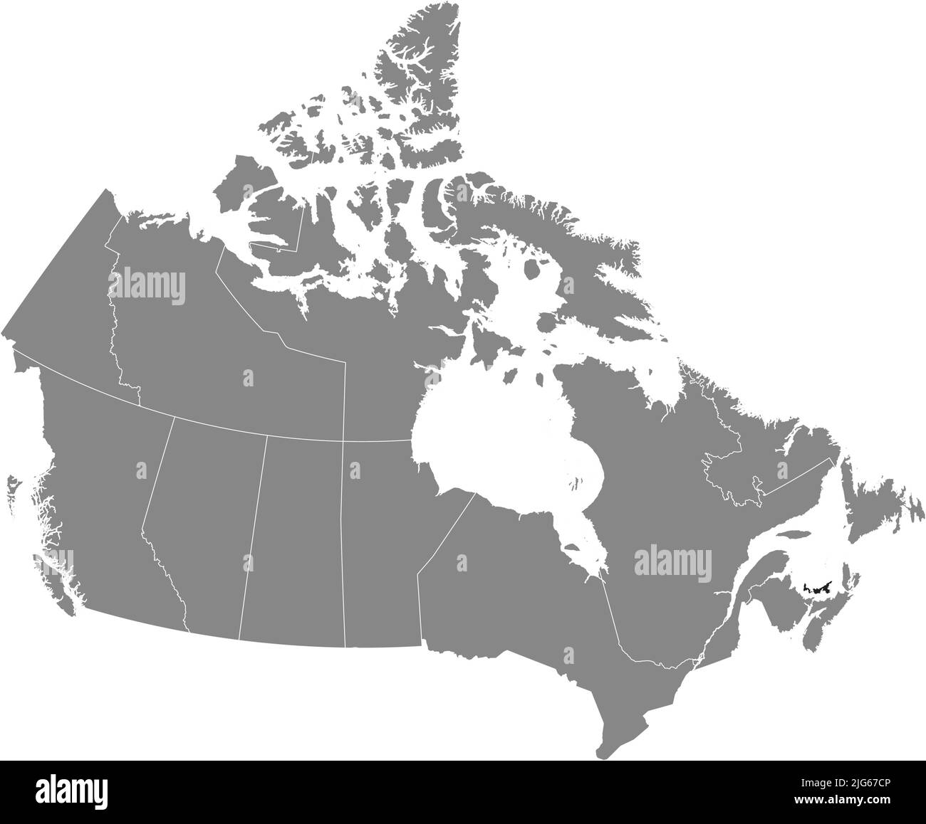 Physical map prince edward island Cut Out Stock Images & Pictures - Alamy