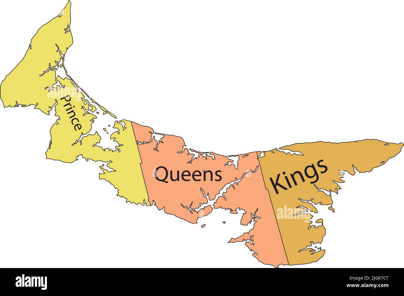 Pastel flat vector administrative map of the Canadian province of ...