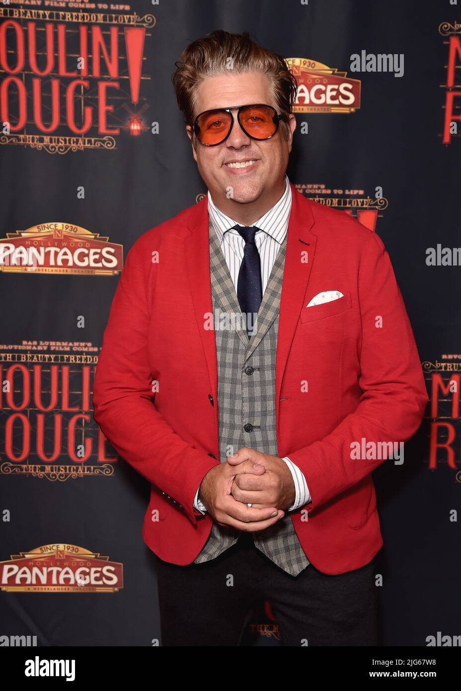 Los Angeles, CA, July 7, 2022. Eric Petersen walking on the red carpet opening night of "Moulin ...