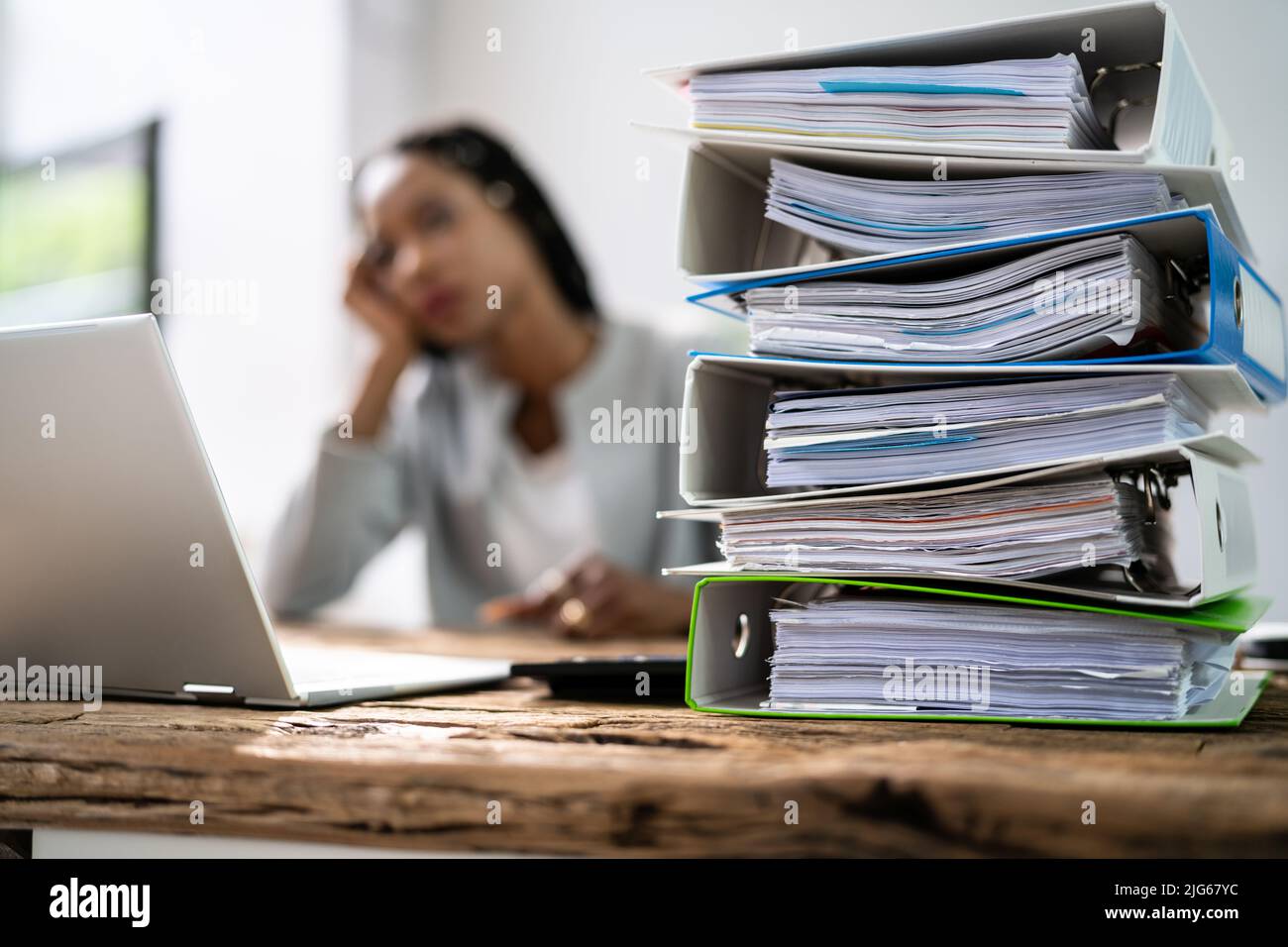 African American Business Woman Tired And Stressed Stock Photo - Alamy