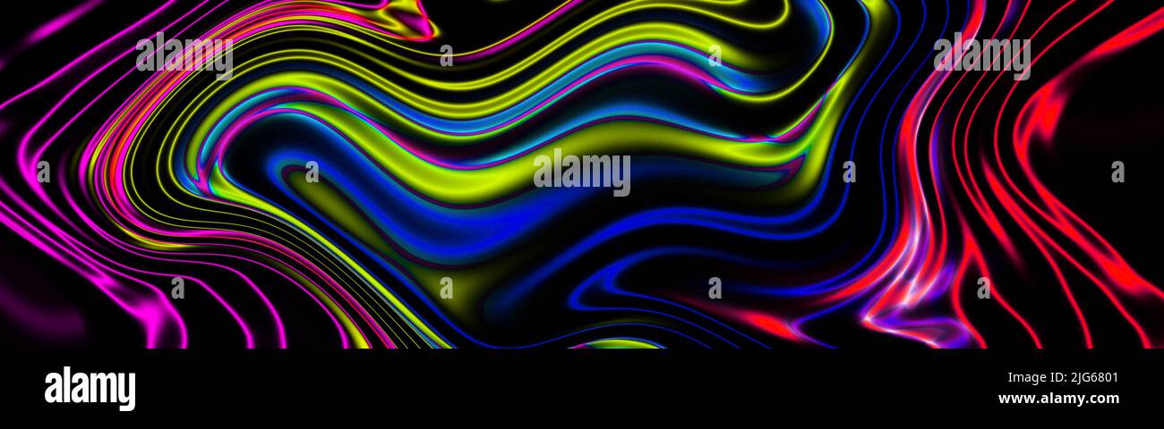 Bright multicolor curved lines background. Shiny neon wavy pattern ...