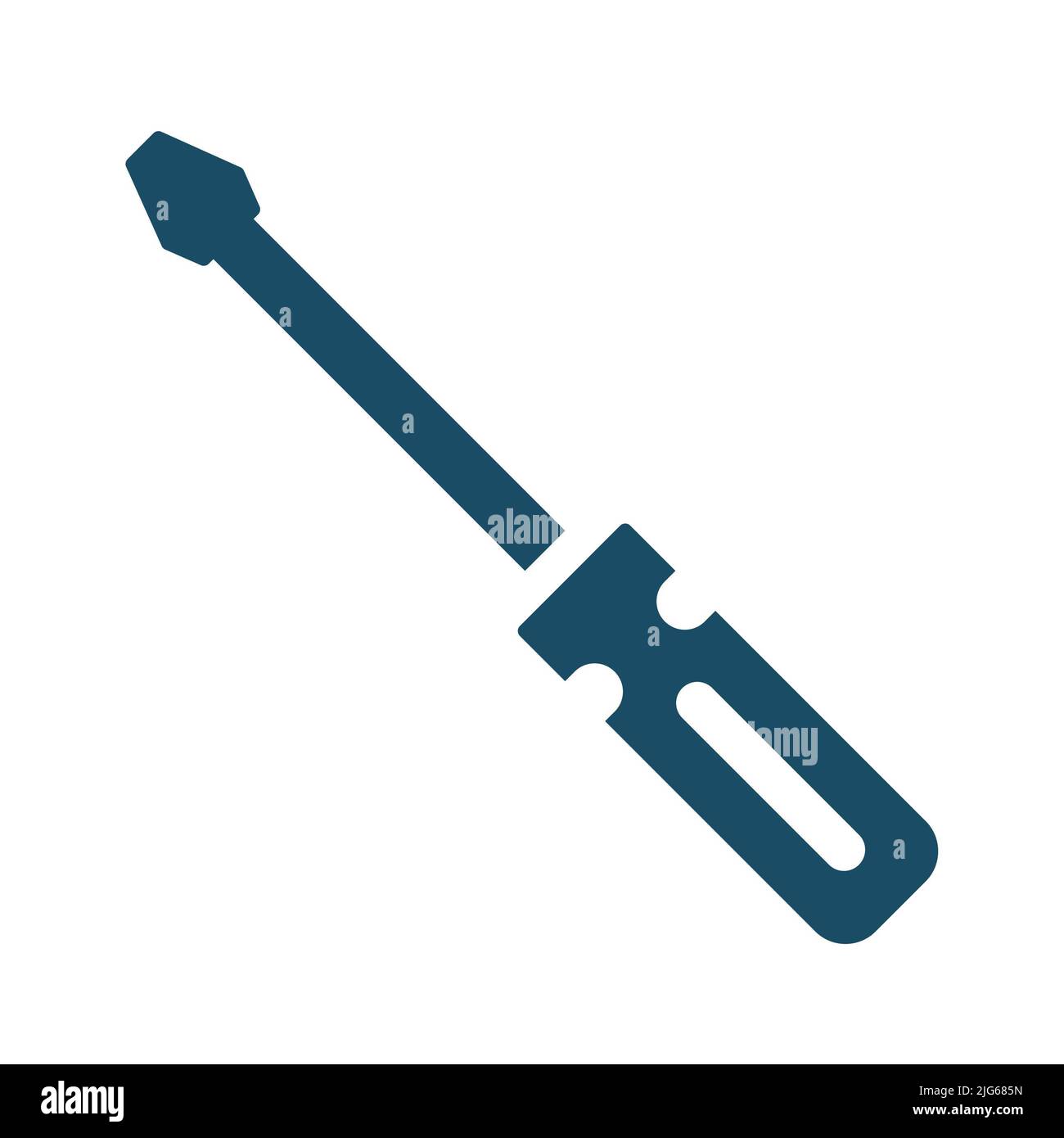 High quality dark blue flat screw driver icon. Pictogram, icon set ...