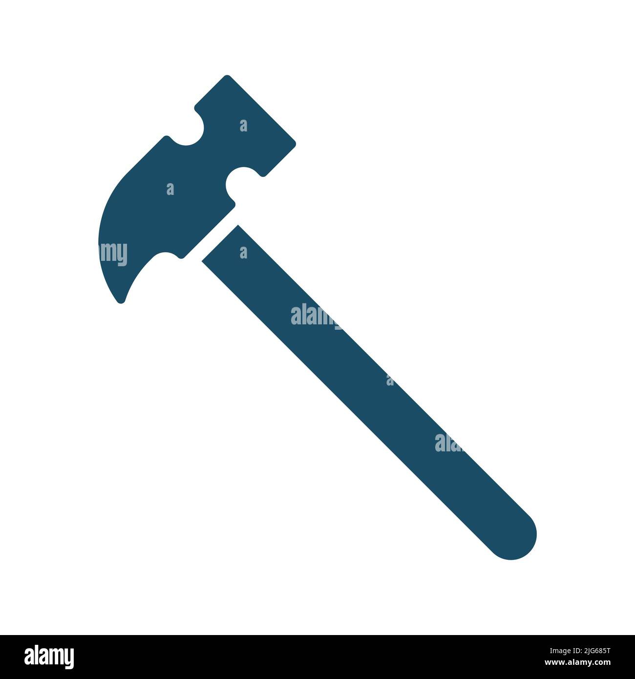 High quality dark blue flat hammer icon. Pictogram, icon set ...