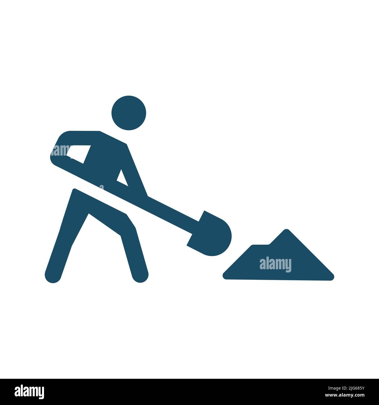 High quality dark blue flat traffic sign road work icon. Pictogram ...