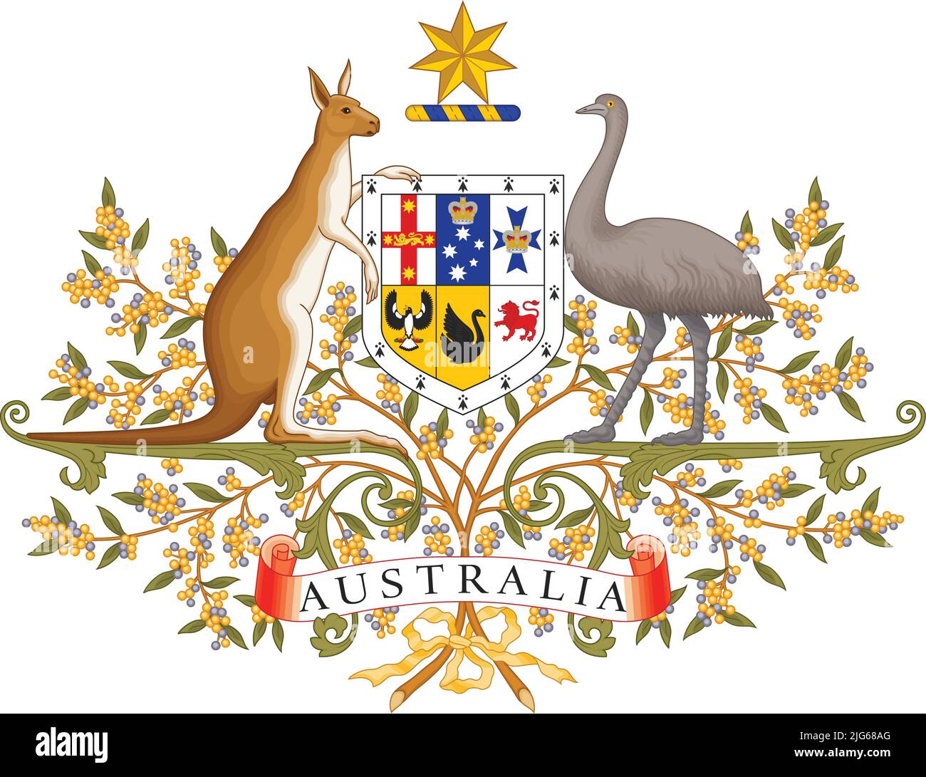 Official current vector coat of arms of AUSTRALIA Stock Vector Image ...