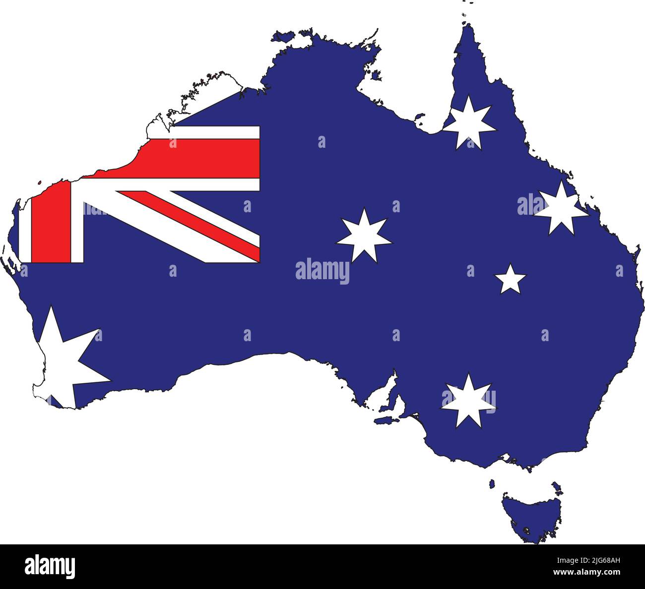 Simple flat vector administrative flag map of AUSTRALIA Stock Vector ...