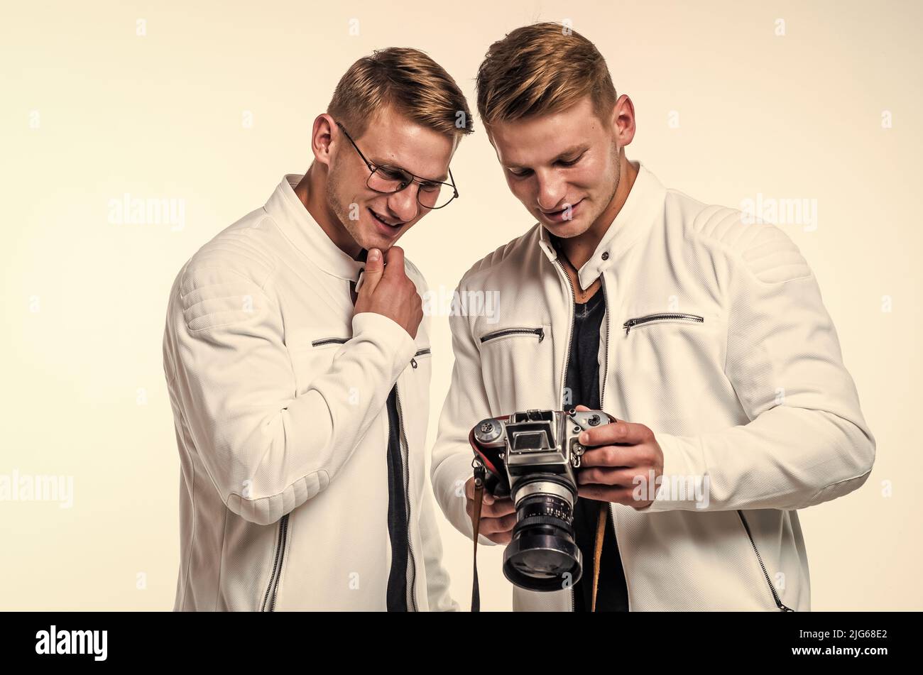 photographing. beauty and fashion. similar appearance. male friendship ...