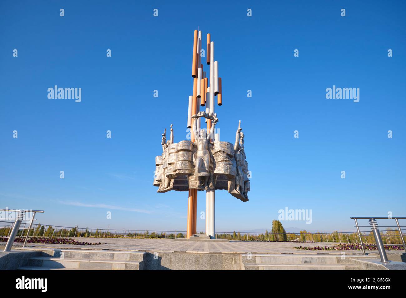 The view from the central stair, steps approach, entrance. At the ...