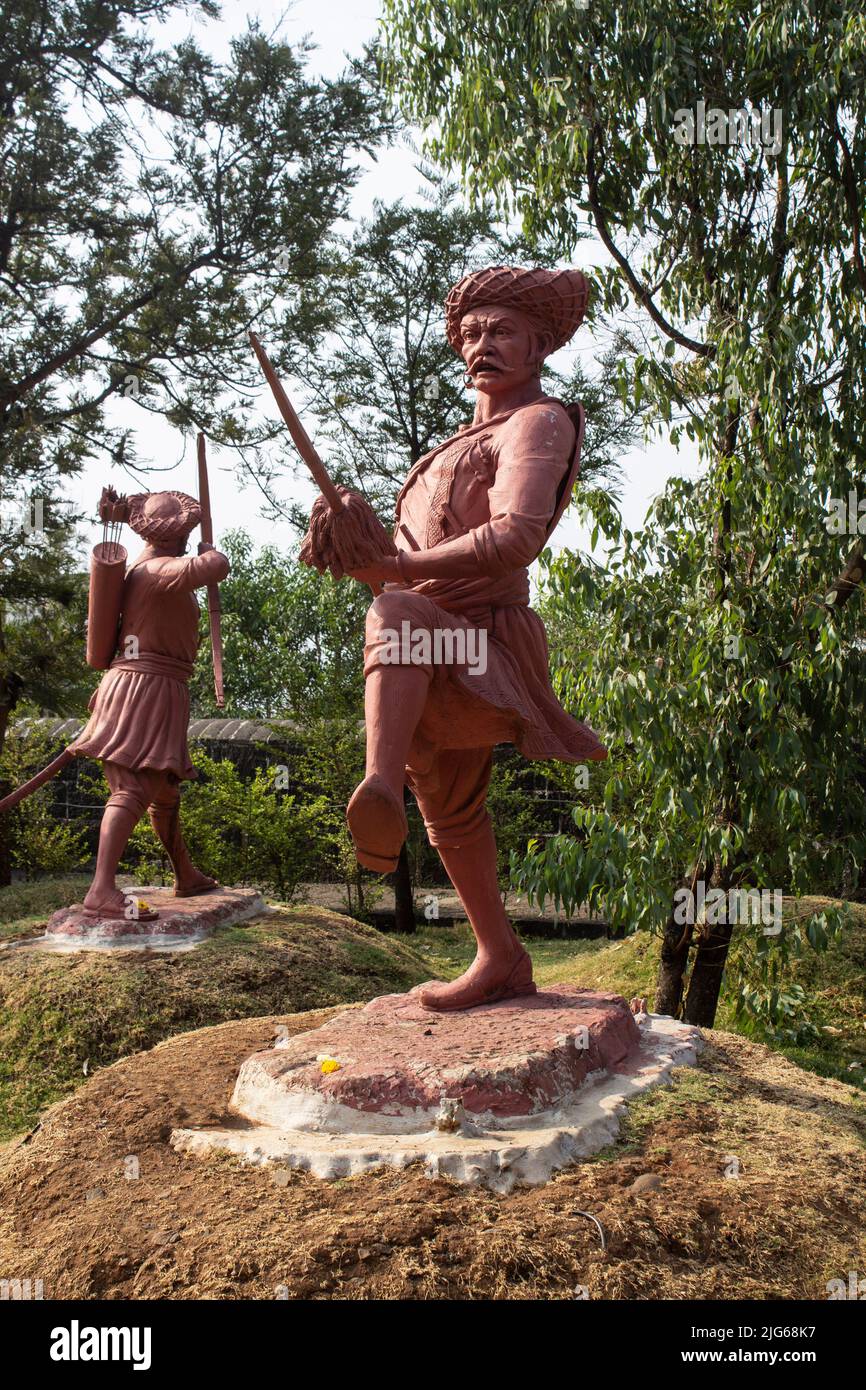 maratha soldiers, sculptures, sinhgad fort, sculptures of india Stock ...