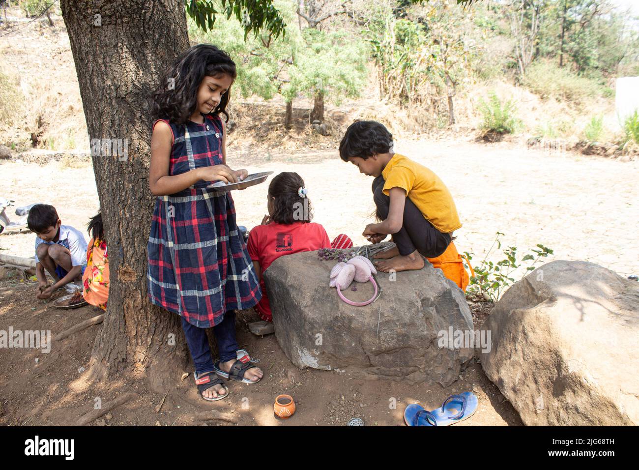 Indian Children Playing Outside