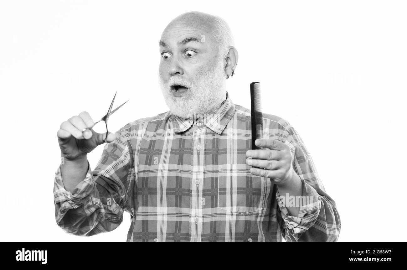 Cut hair. Barber use professional equipment. Grooming service. Barber ...