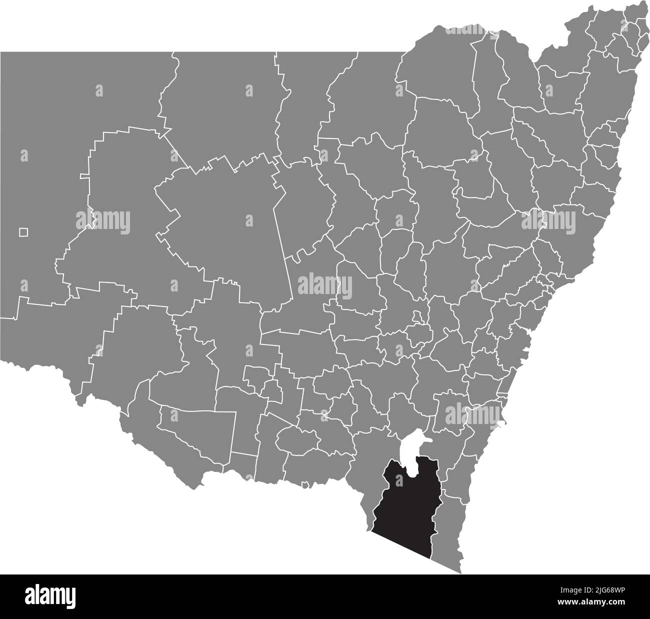 Locator map of the SNOWY MONARO REGIONAL COUNCIL, NEW SOUTH WALES Stock ...