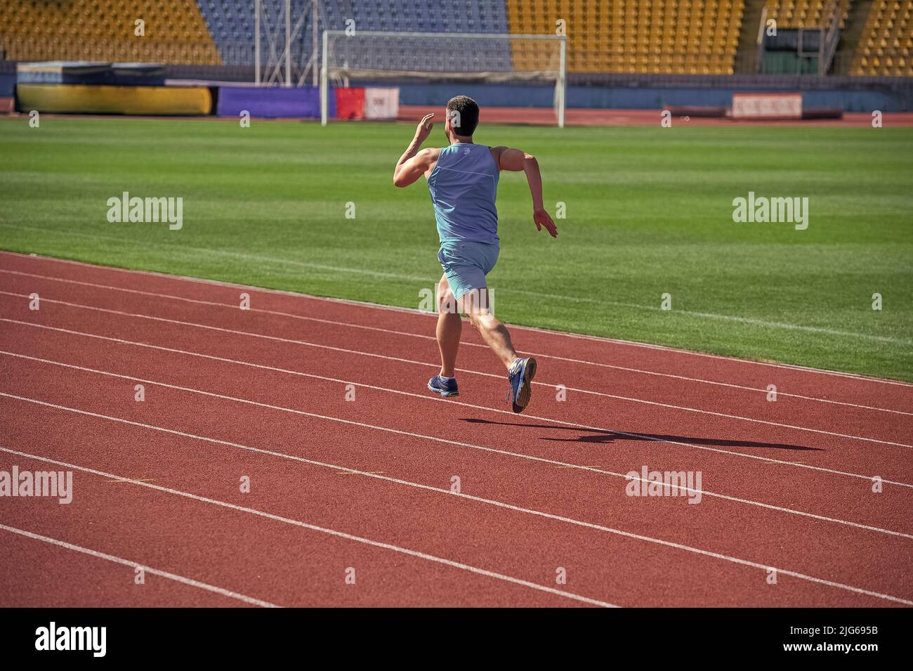 man running fast in road, stamina and endurance Stock Photo - Alamy