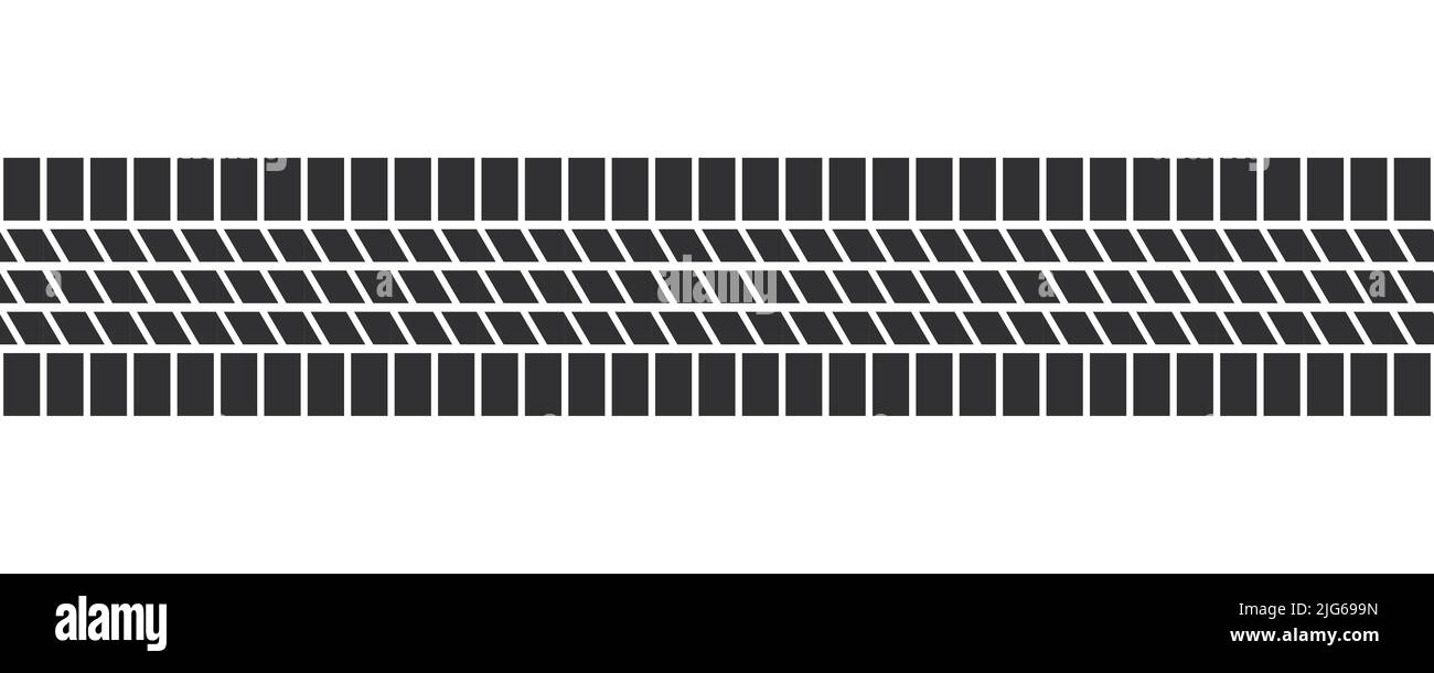 Auto tire tread seamless elements. Car tire patterns, wheel tyre tread ...