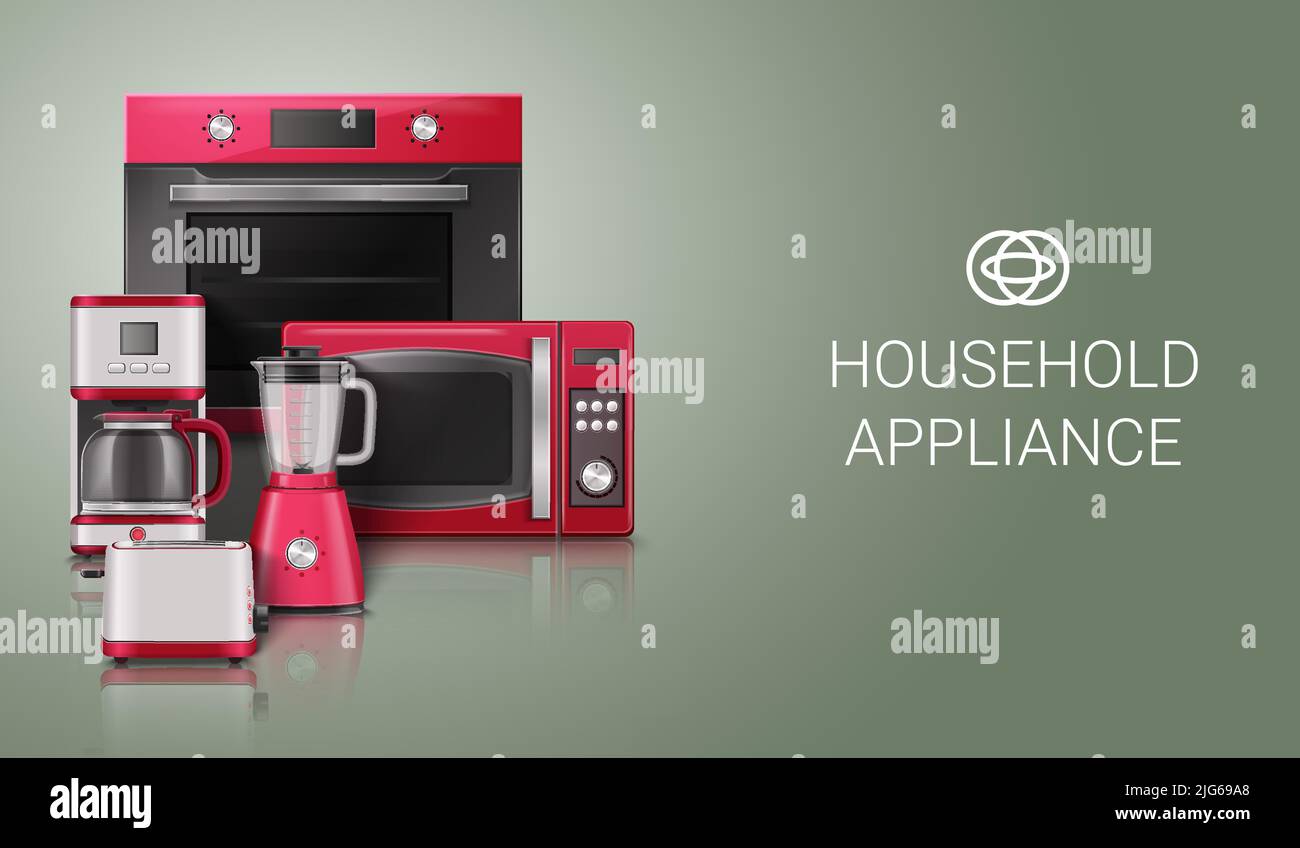 Luxury beautiful durable household kitchen appliances realistic ...