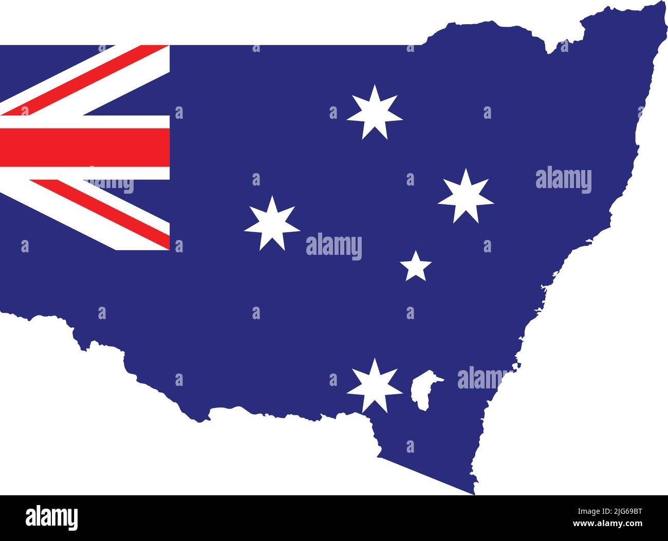 Flat vector administrative flag map of the Australian state of NEW ...