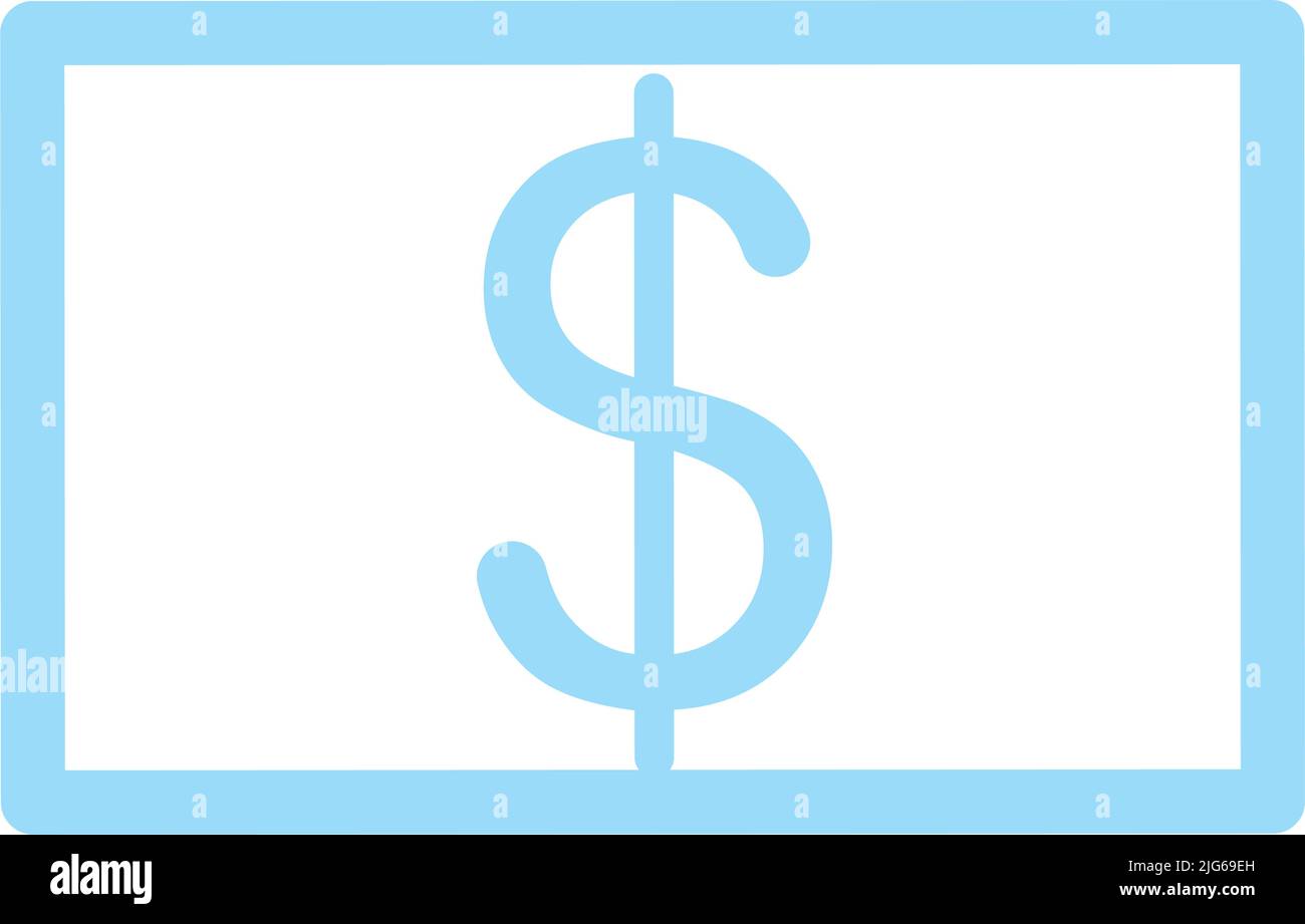 Blue banknote silhouette semi flat color vector element Stock Vector ...