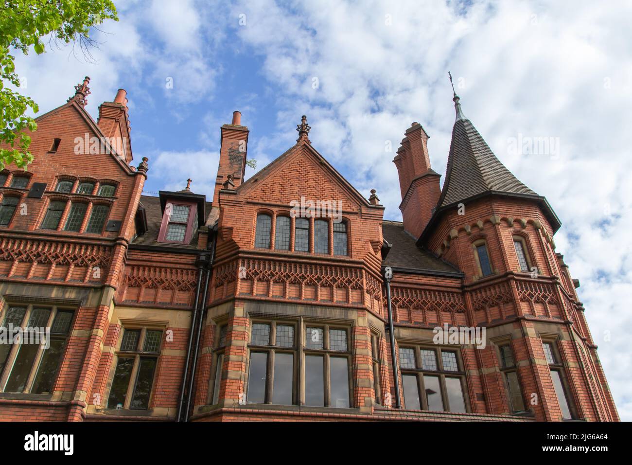 Beautiful old reddish brown brick and stone building architecture in ...
