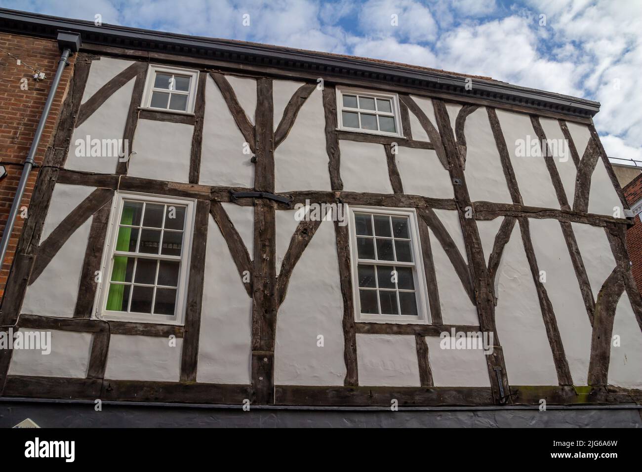Close up texture background view of beautiful old half timber framed ...