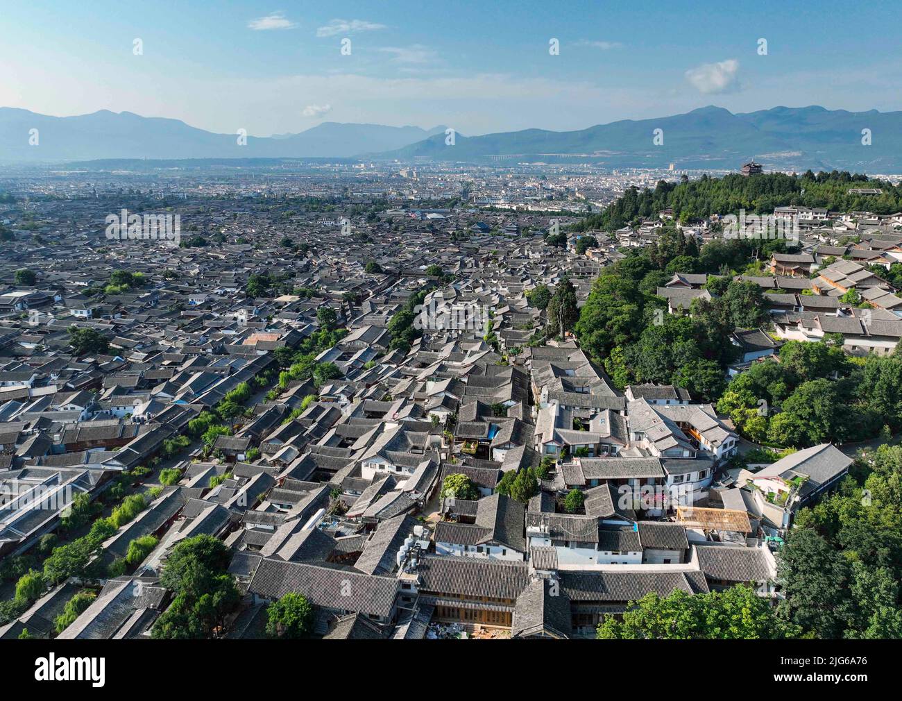 LIJIANG, CHINA - JULY 8, 2022 - Aerial photo taken on July 8, 2022 ...