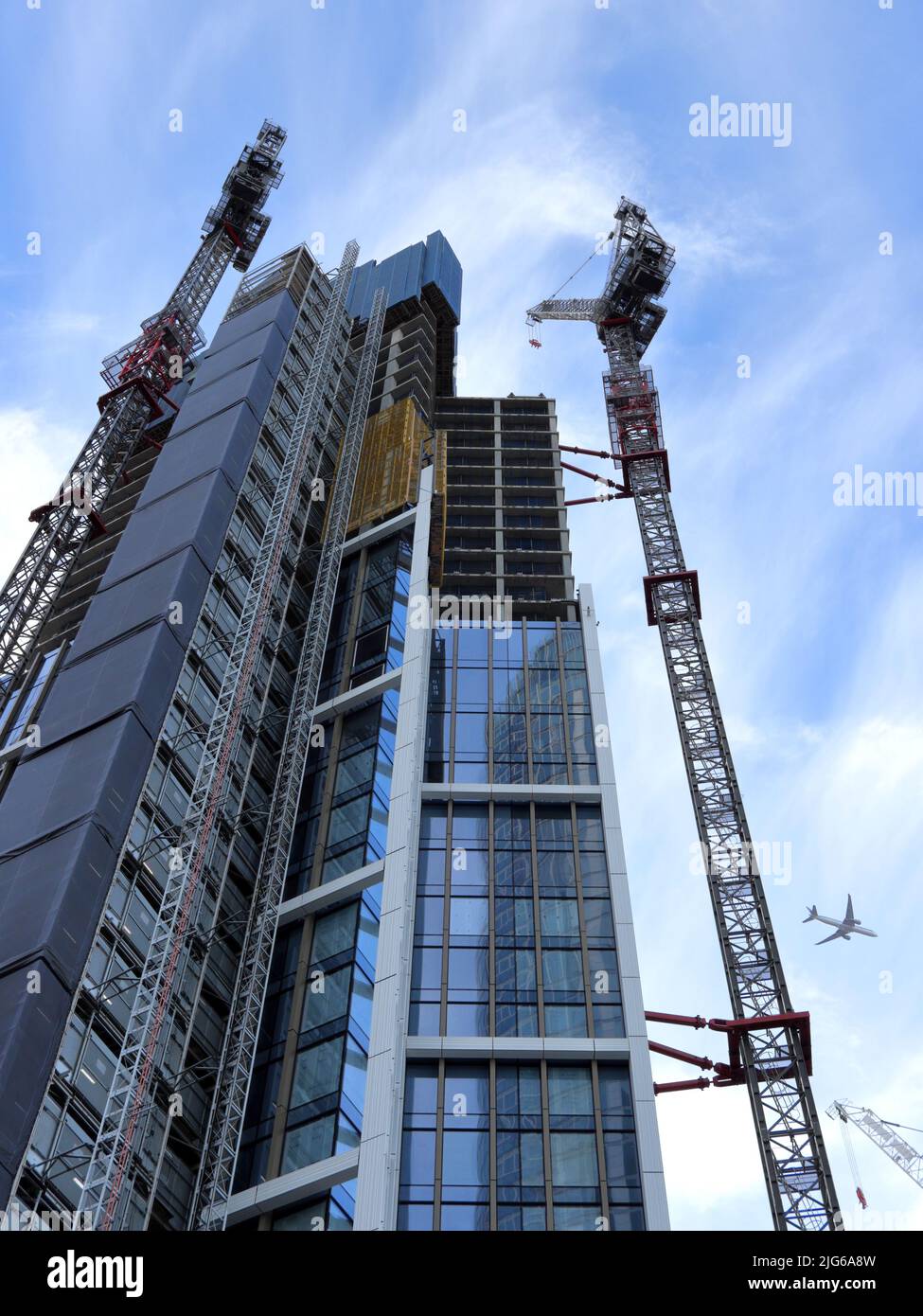 London, UK - November 22, 2020: Construction of a skyscraper buildings ...
