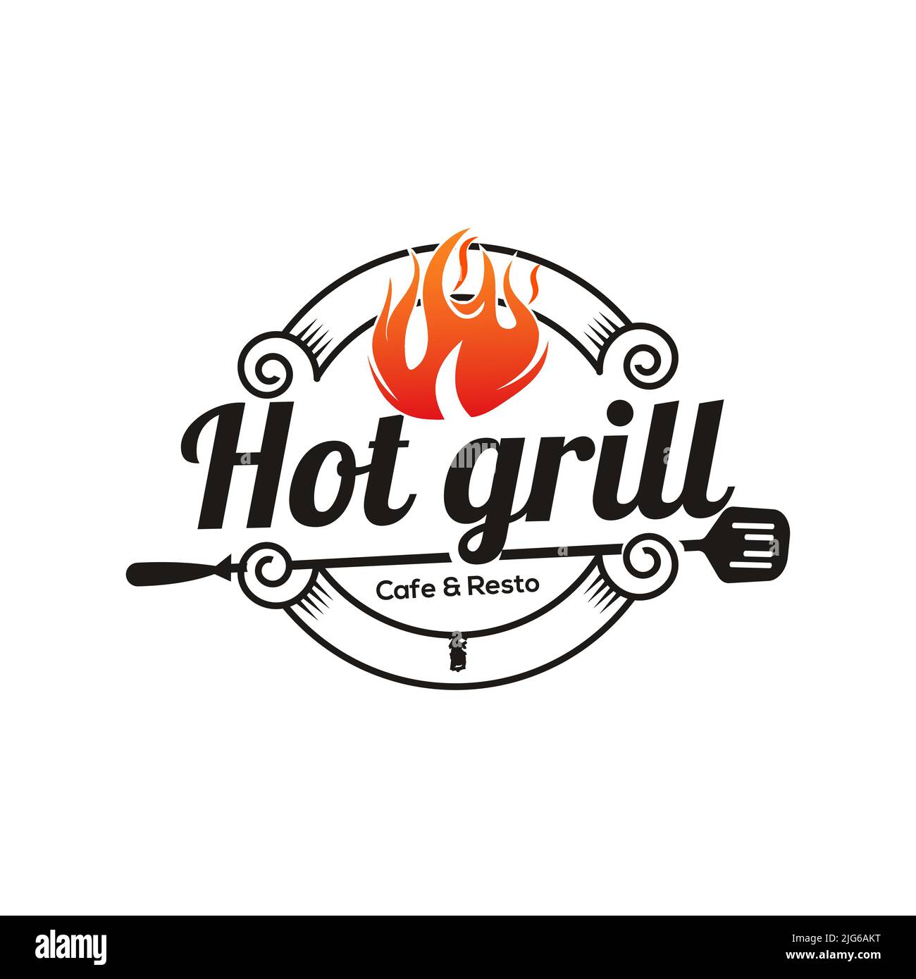 Logo Hot Grill - Desain Logo Modern untuk Cafe & Resto dengan Tema ...