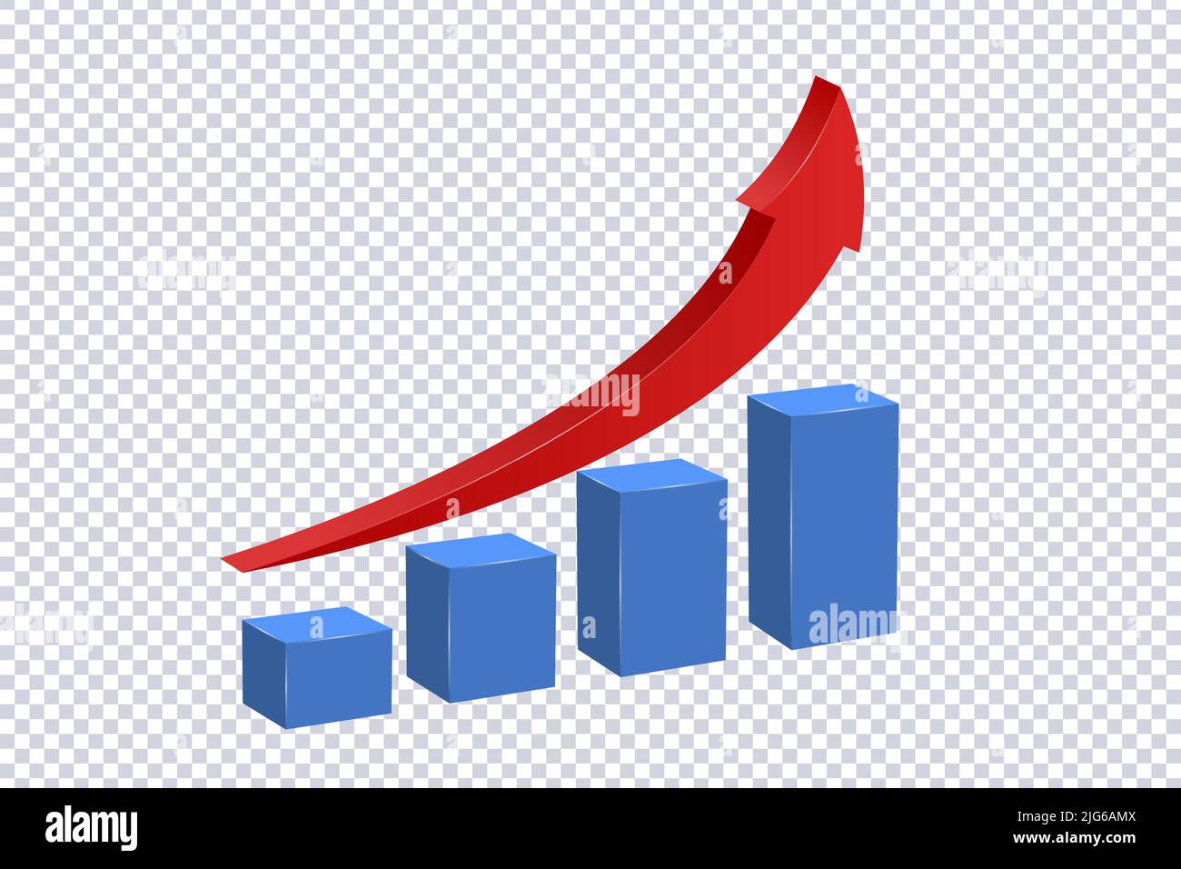 Graph going Up with red arrow on transparent. Financial news. Market ...