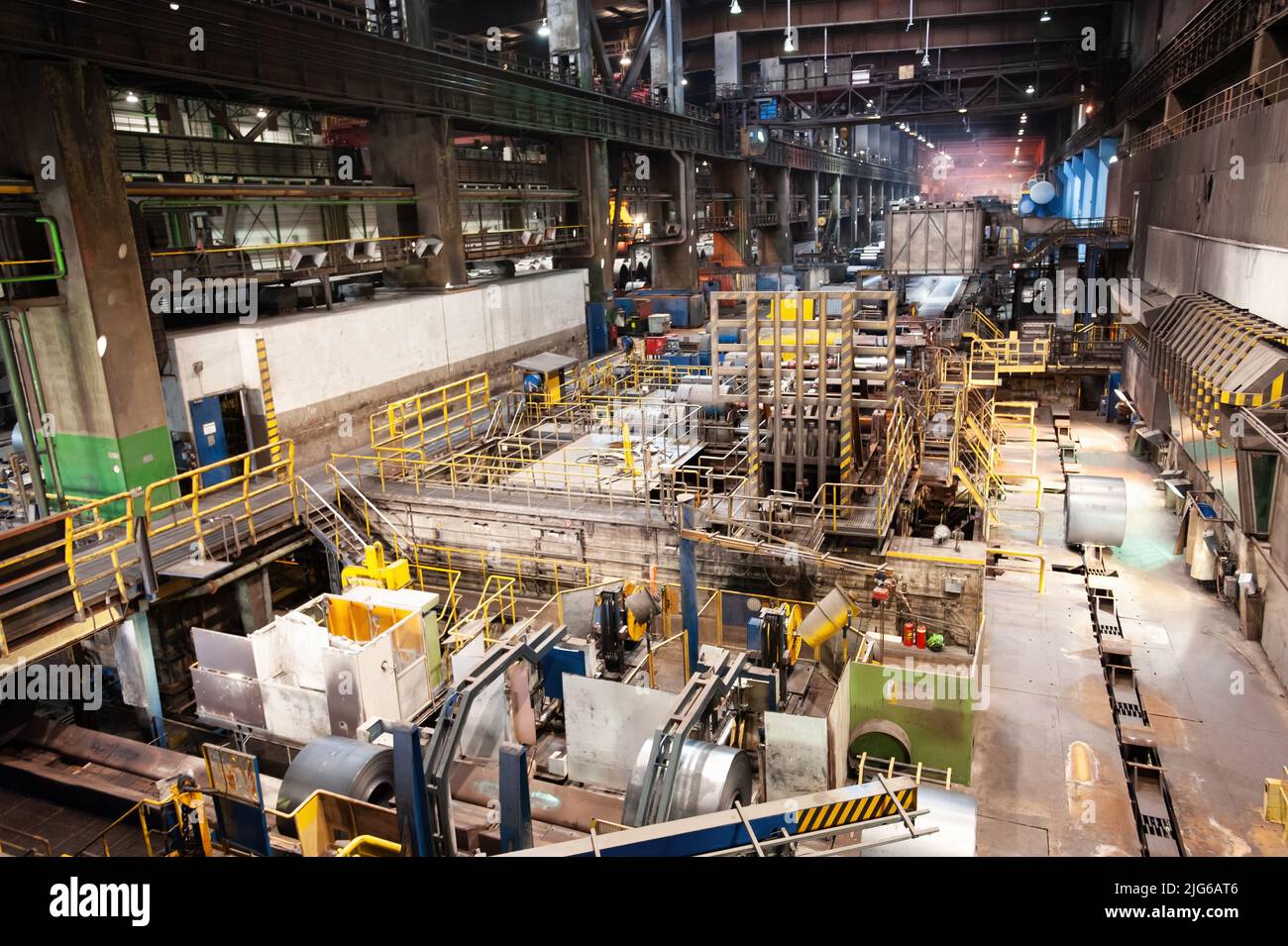 Metallurgical factory in Germany, hot rolled metal conveyor, sheet ...