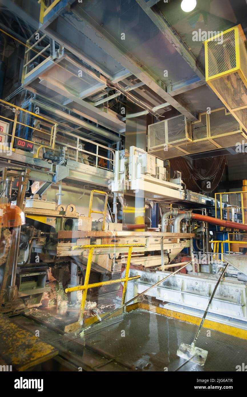 Metallurgical factory in Germany, the process of galvanizing strip ...