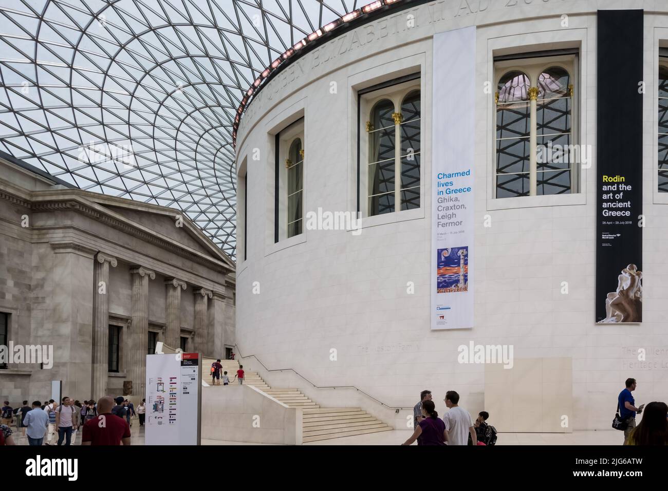 Architectural detail of the British Museum, a public museum dedicated ...