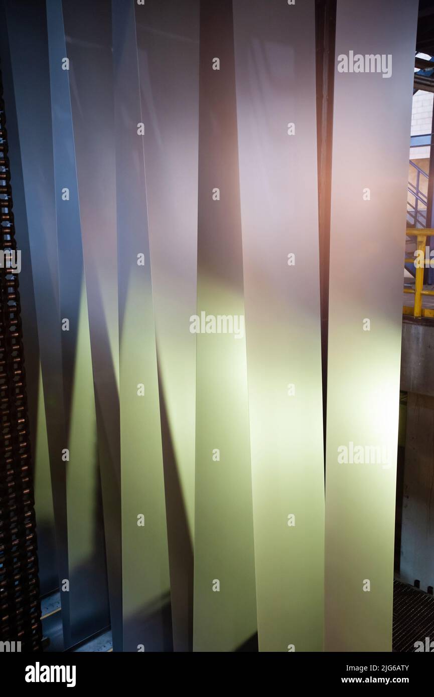 Metallurgical factory in Germany, the process of galvanizing strip ...