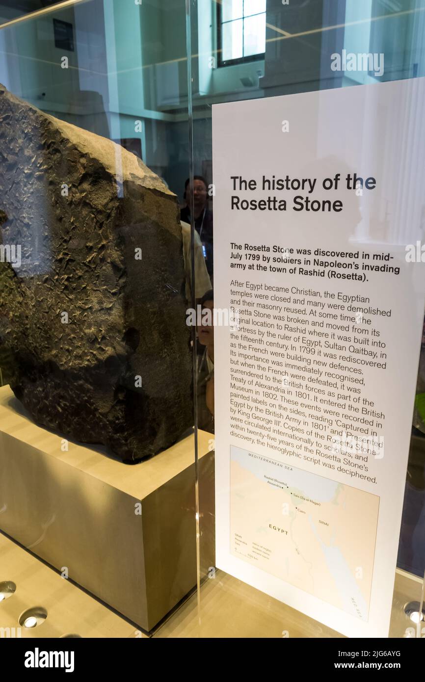 The Rosetta Stone, a stele key to deciphering the Egyptian scripts ...
