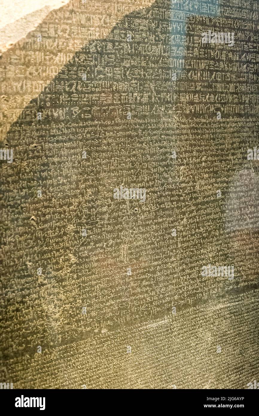 The Rosetta Stone, a stele key to deciphering the Egyptian scripts ...