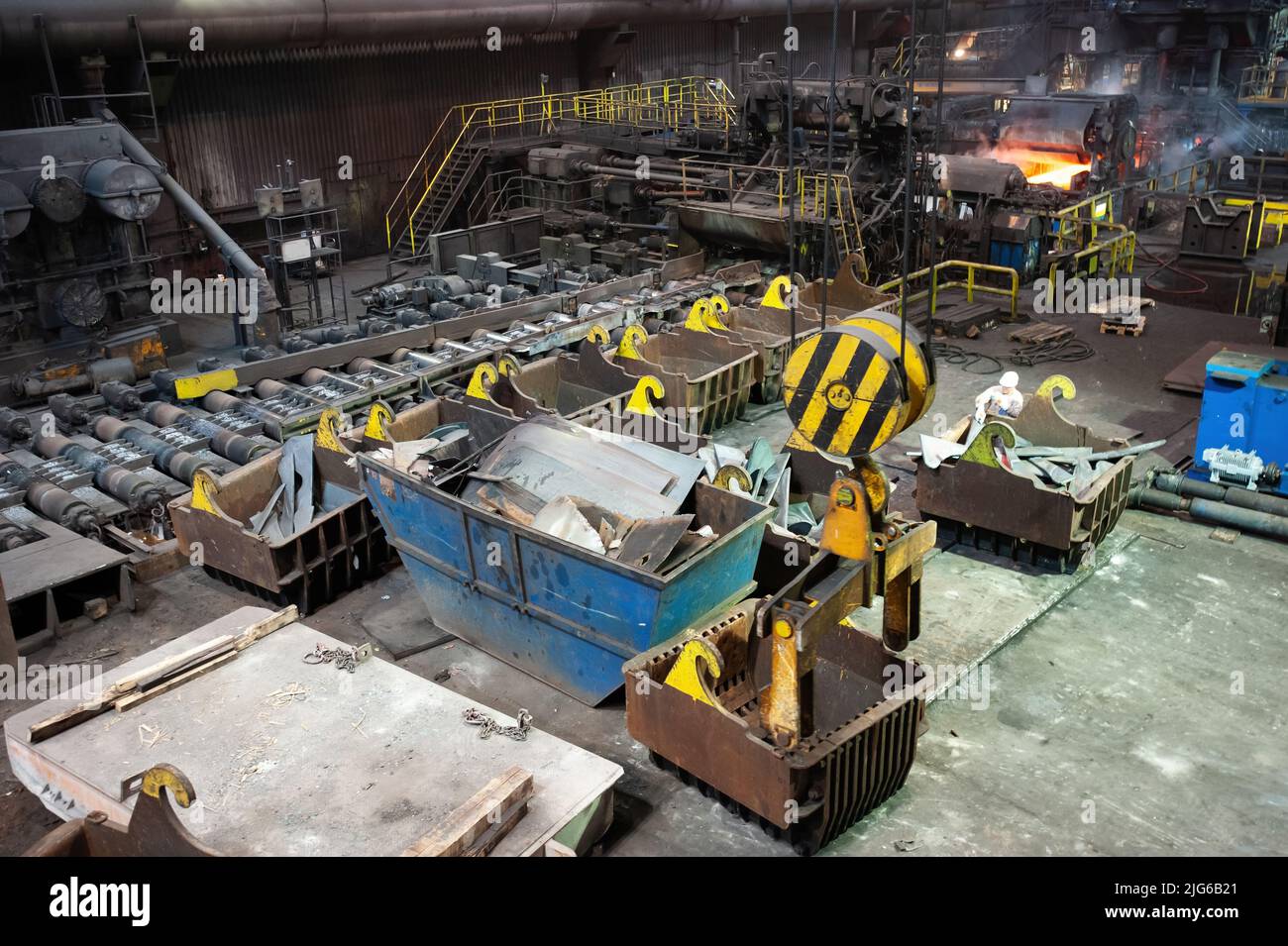 Metallurgical factory in Germany, hot rolled metal conveyor, sheet ...