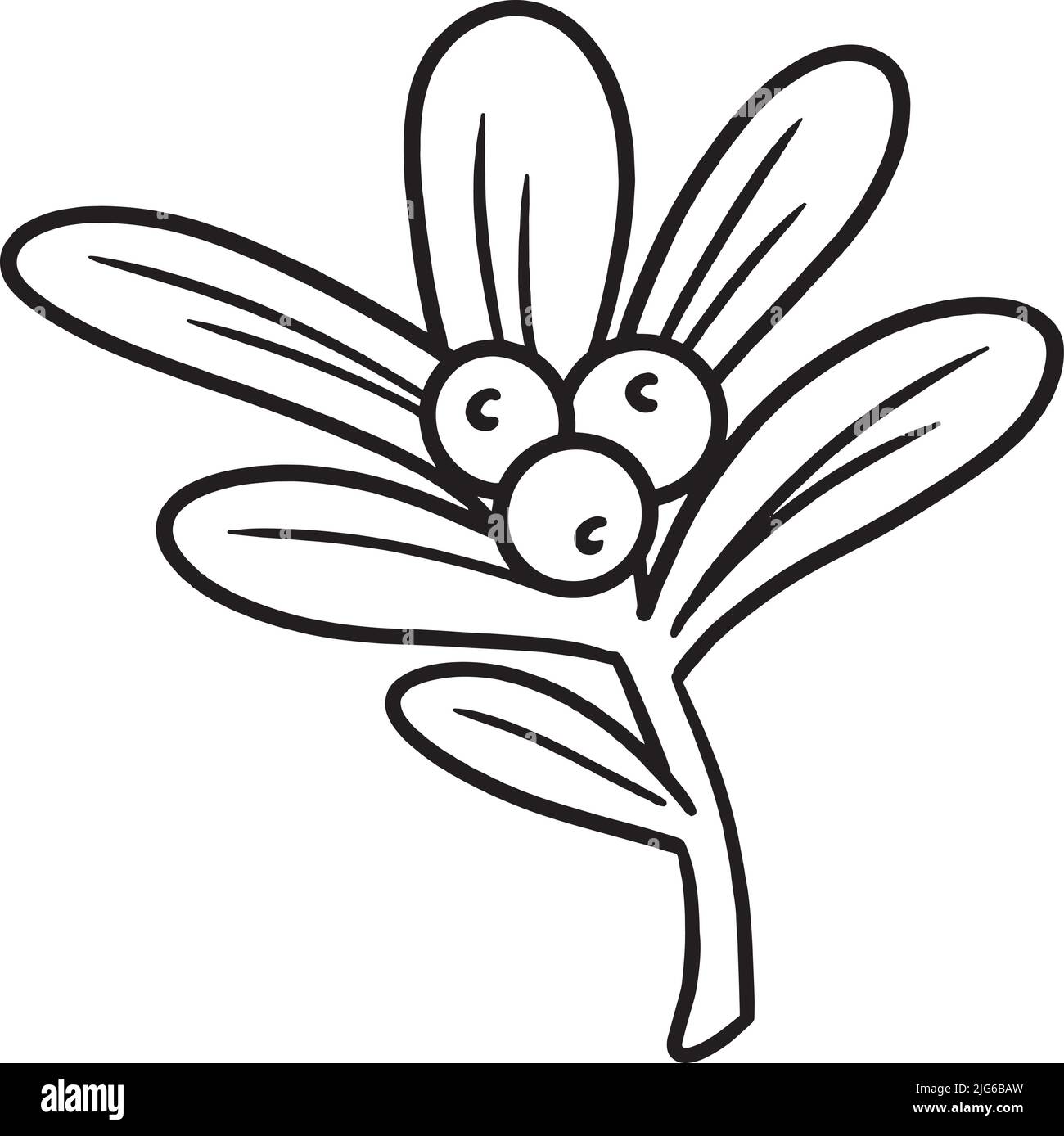 Christmas Leaves Ornament Isolated Coloring Page Stock Vector Image ...