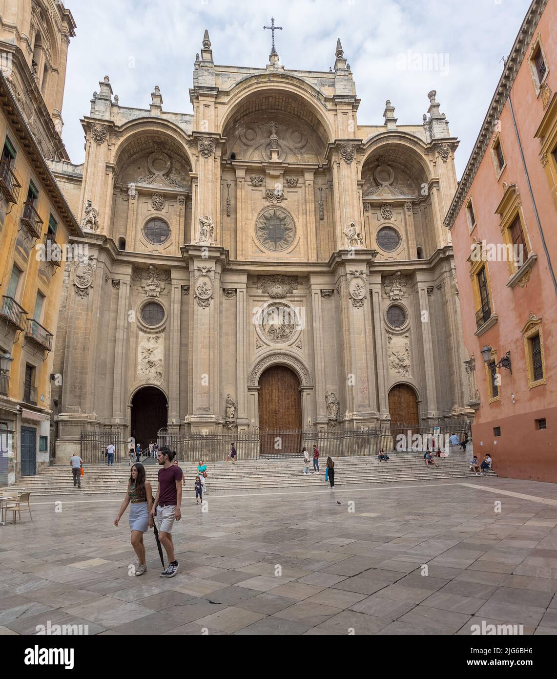 Granada Spain - 09 14 2021: View at the front facade at the Granada ...