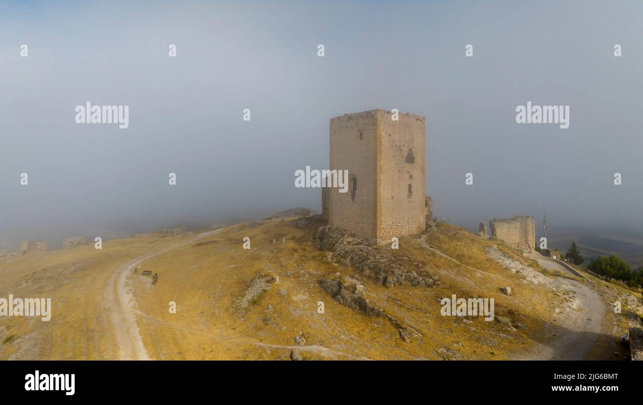Tower of homage of the castle of the Star in the municipality of Teba ...