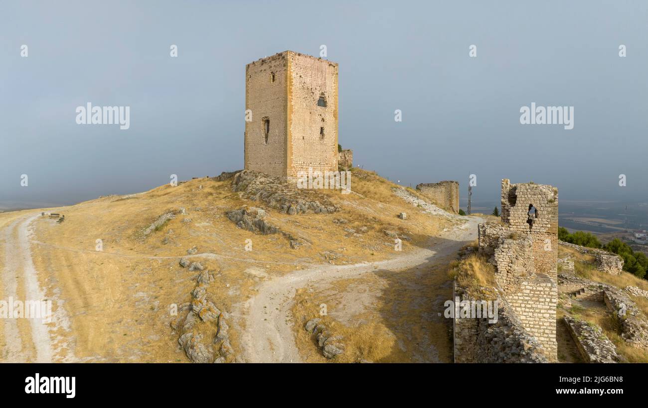 Tower of homage of the castle of the Star in the municipality of Teba ...