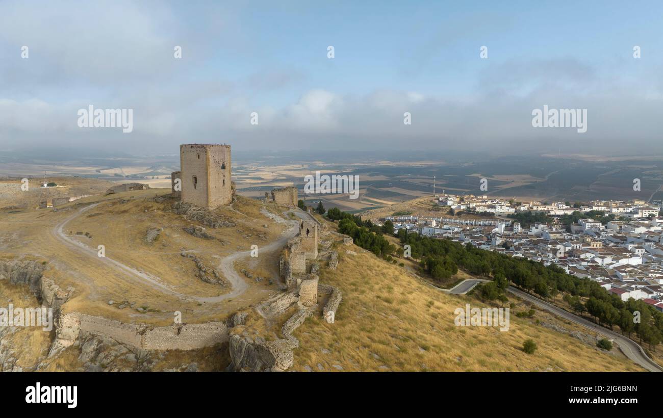 Tower of homage of the castle of the Star in the municipality of Teba ...