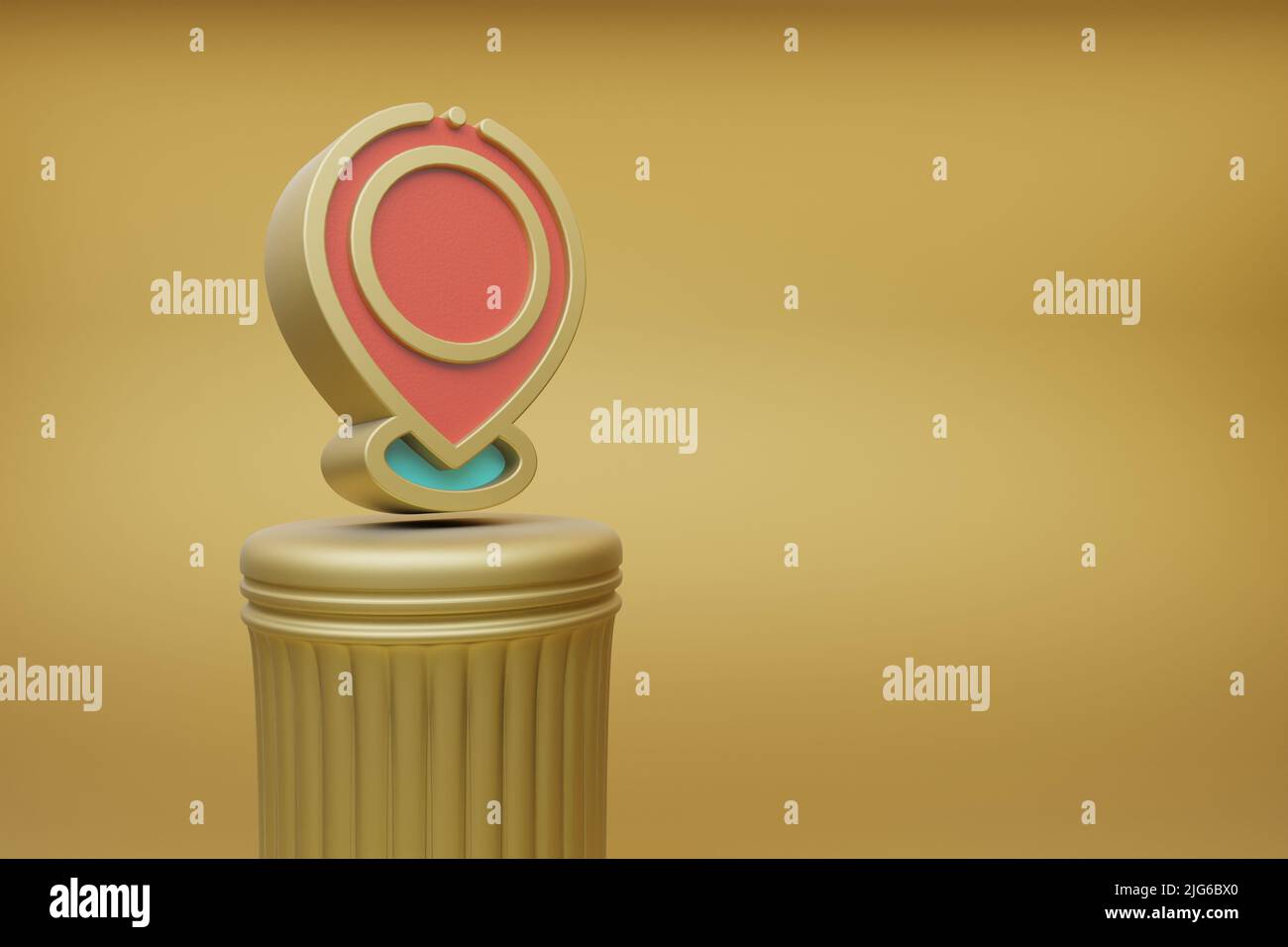 Beautiful abstract illustrations Golden Location symbol icons on a ...