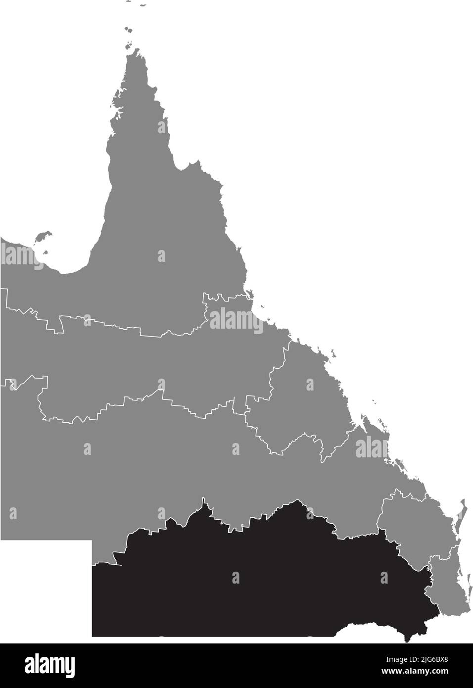 Locator map of the DARLING DOWNS SOUTH WEST REGION, QUEENSLAND Stock ...