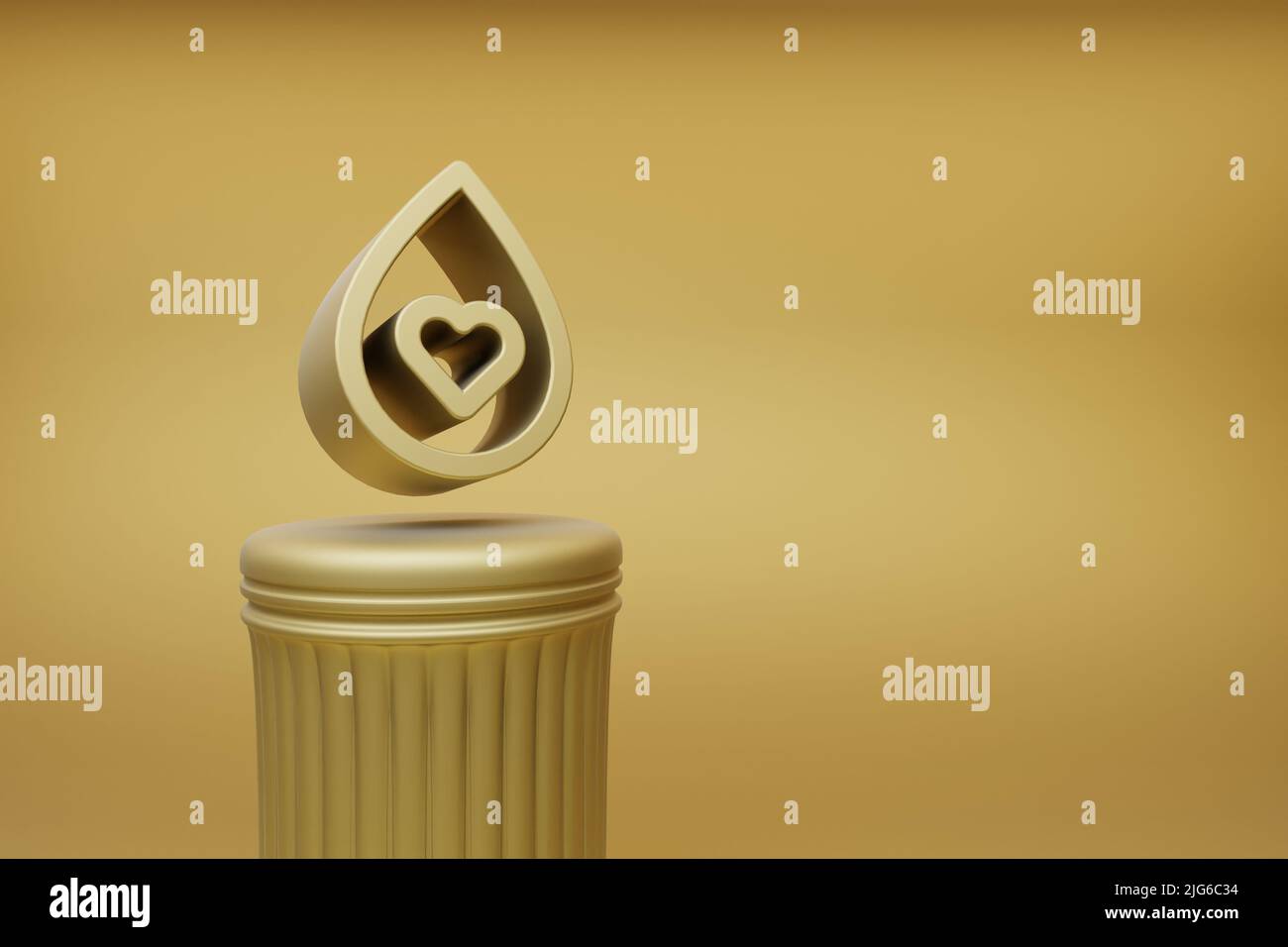 Beautiful abstract illustrations Golden drop heart symbol icons on a ...