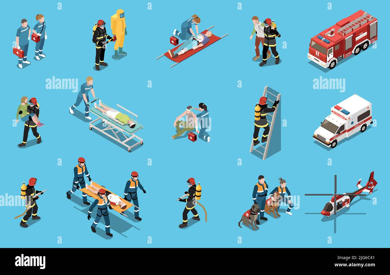Rescue paramedics ambulance fire Stock Vector Images - Alamy
