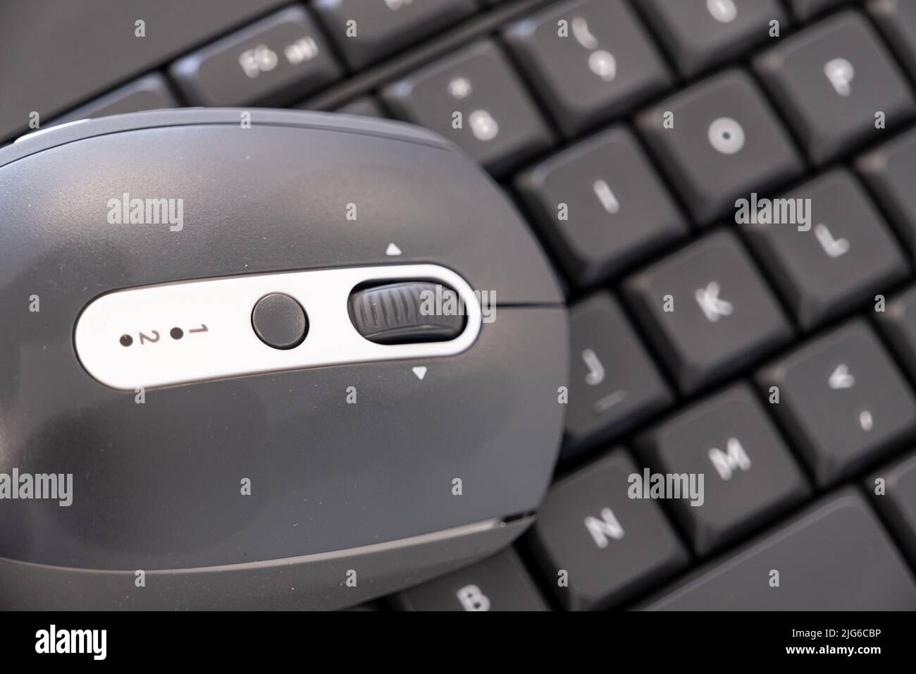 Computer keyboard and mouse on the desk close up Stock Photo - Alamy