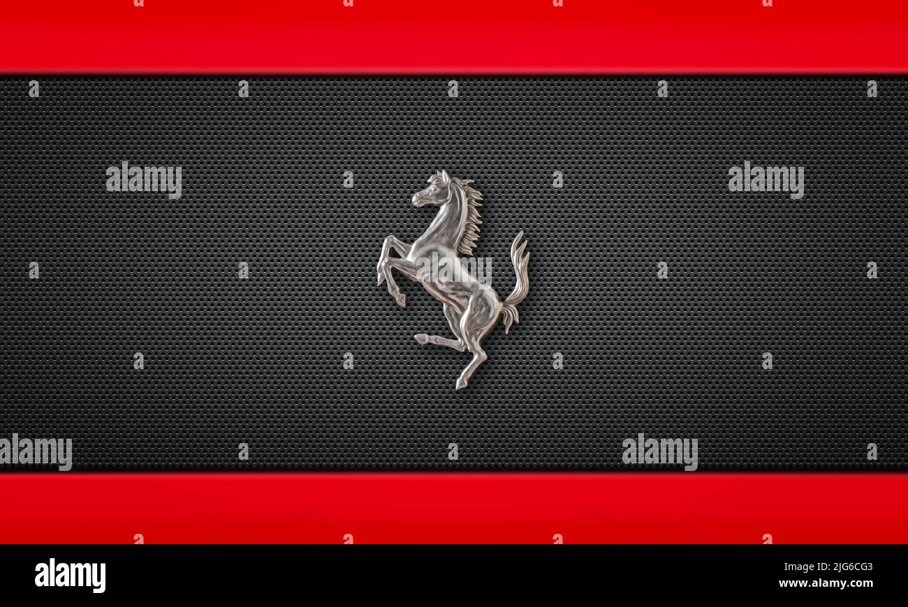 Ferrari prancing horse car logo Stock Photo - Alamy