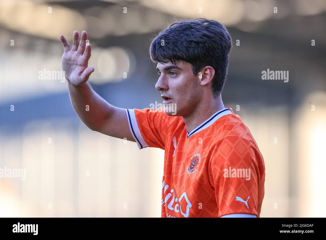York, UK. 07th July, 2022. Rob Apter #36 of Blackpool during the game ...