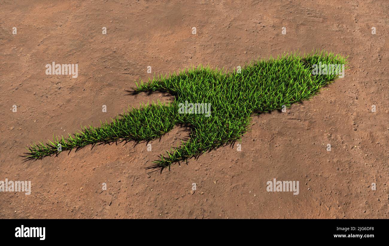 Concept or conceptual green summer lawn grass symbol shape on brown ...