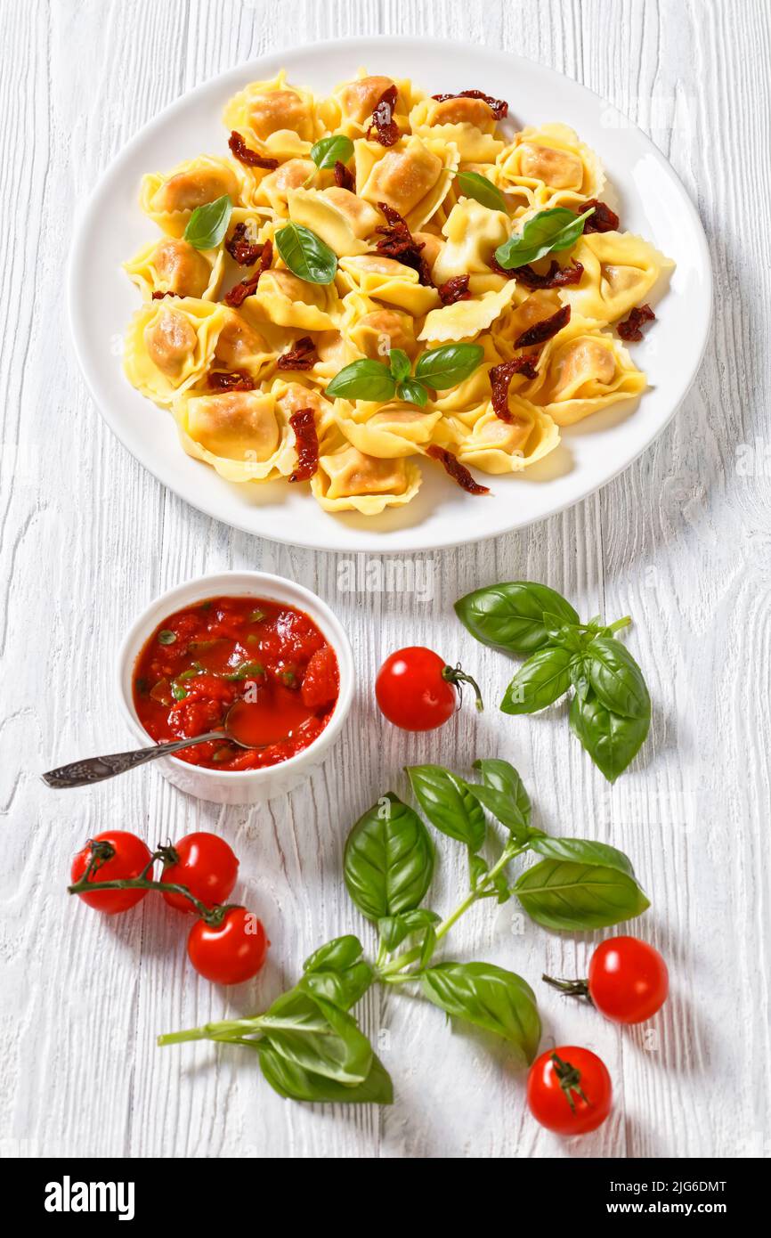 italian tortellini with sun dried tomatoes and ricotta cheese filling ...