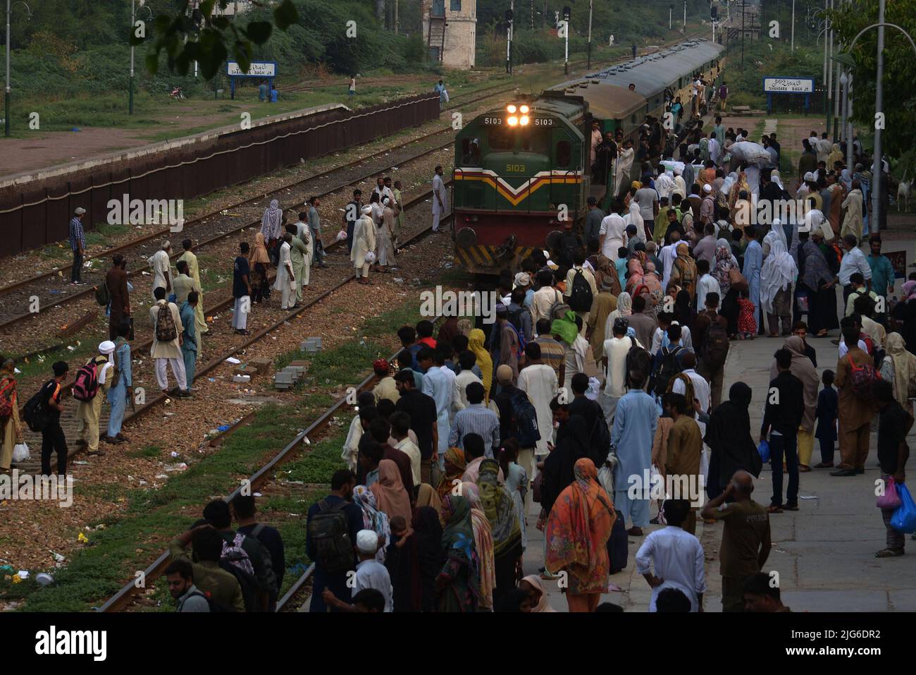Pakistan, 07/07/2022, Pakistani people boarding on the roof top of a ...